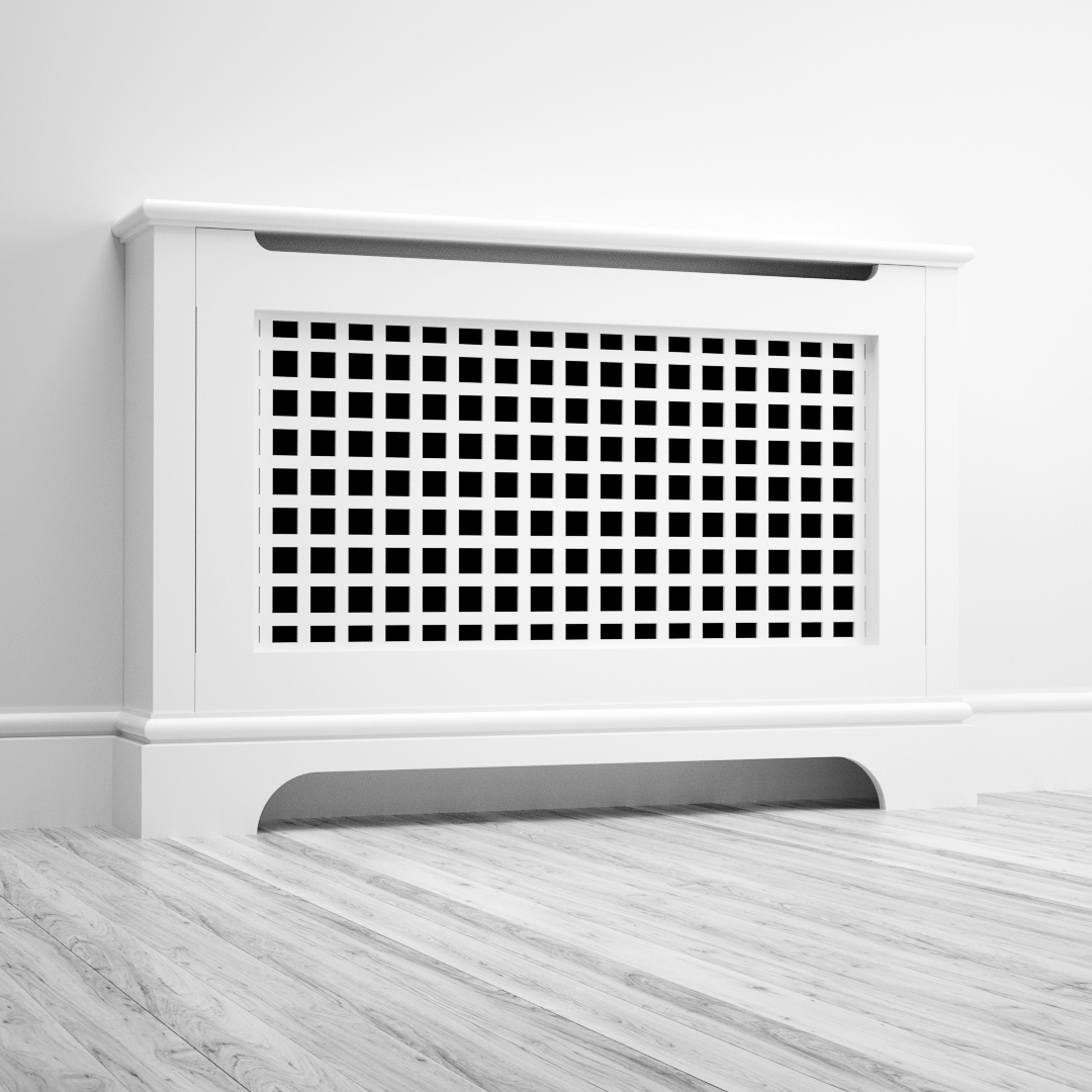 Radiator Cover With Square Cut Grille - Jali Gallery