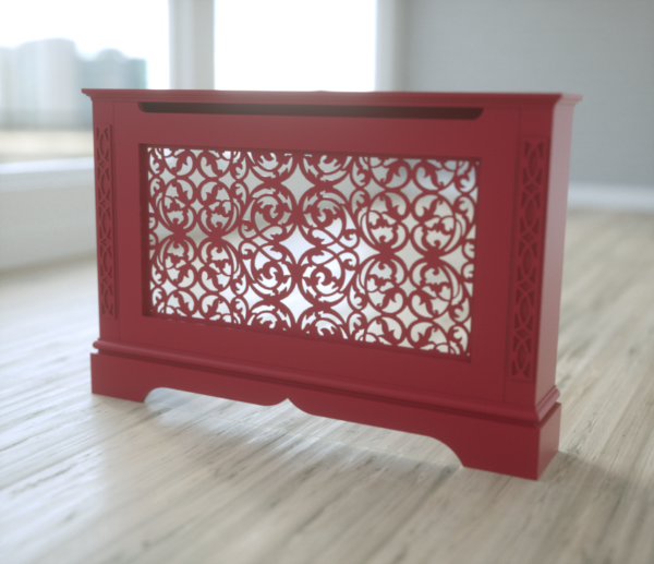 Ornate Red Radiator Cover - Jali Gallery