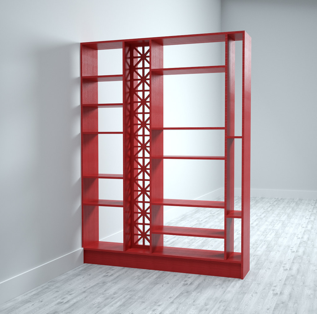 Room Divider With Fretwork Strip - Jali Gallery