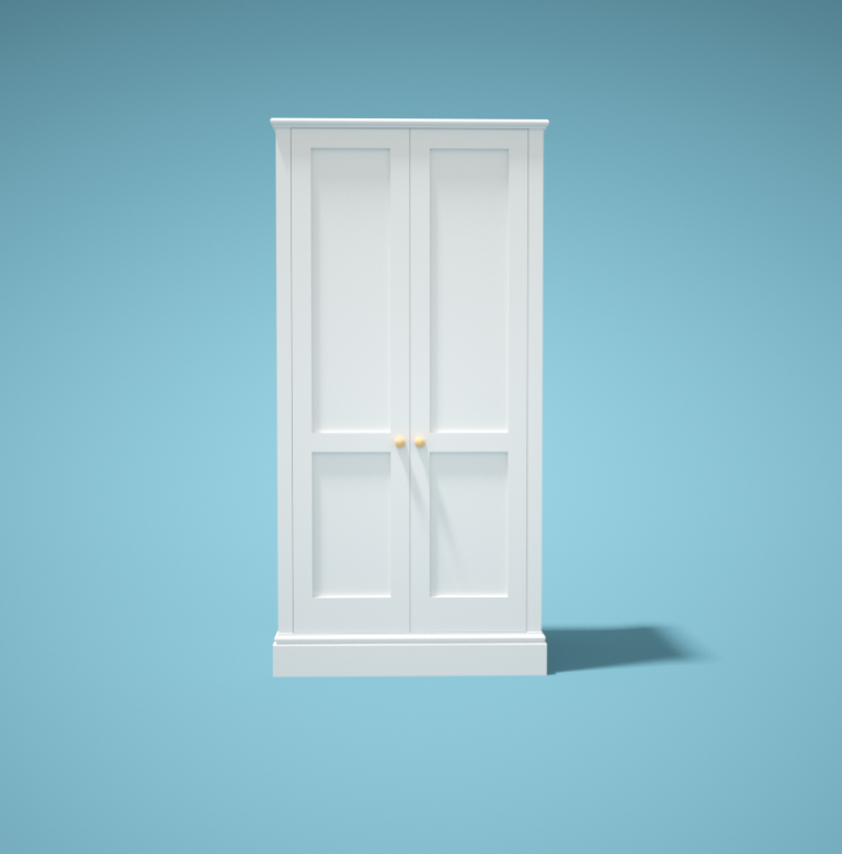 Simple White Wardrobe - Jali Gallery